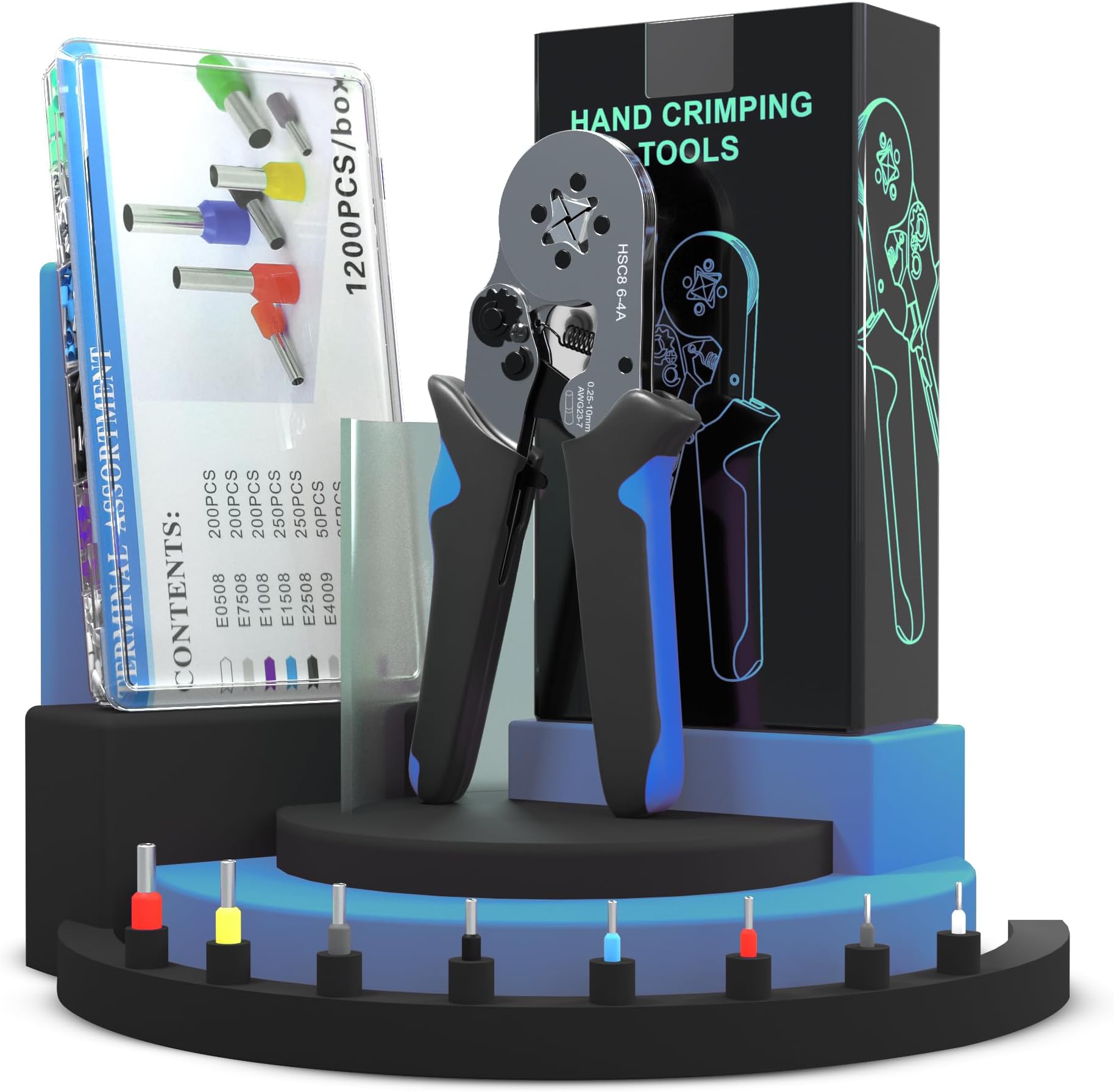 KARHEM Ferrule Crimping Tool, Crimpers Pliers HSC8 6-6A (0.25-6m㎡ AWG23 ...