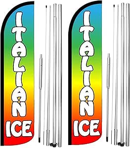 Amazon.com : Italian Ice Pack of 2 Flags | 3 ft by 11.5 ft Advertising ...