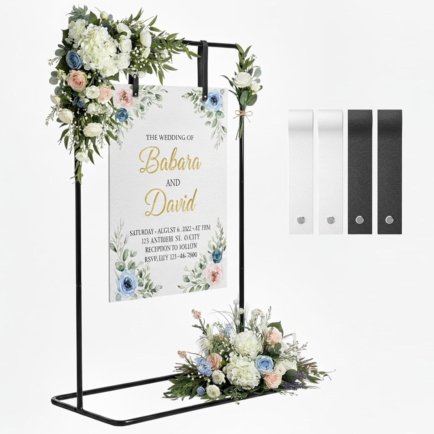 Amazon.com: GMFRXII Adjustable Black Metal Wedding Sign Stand | Sturdy ...