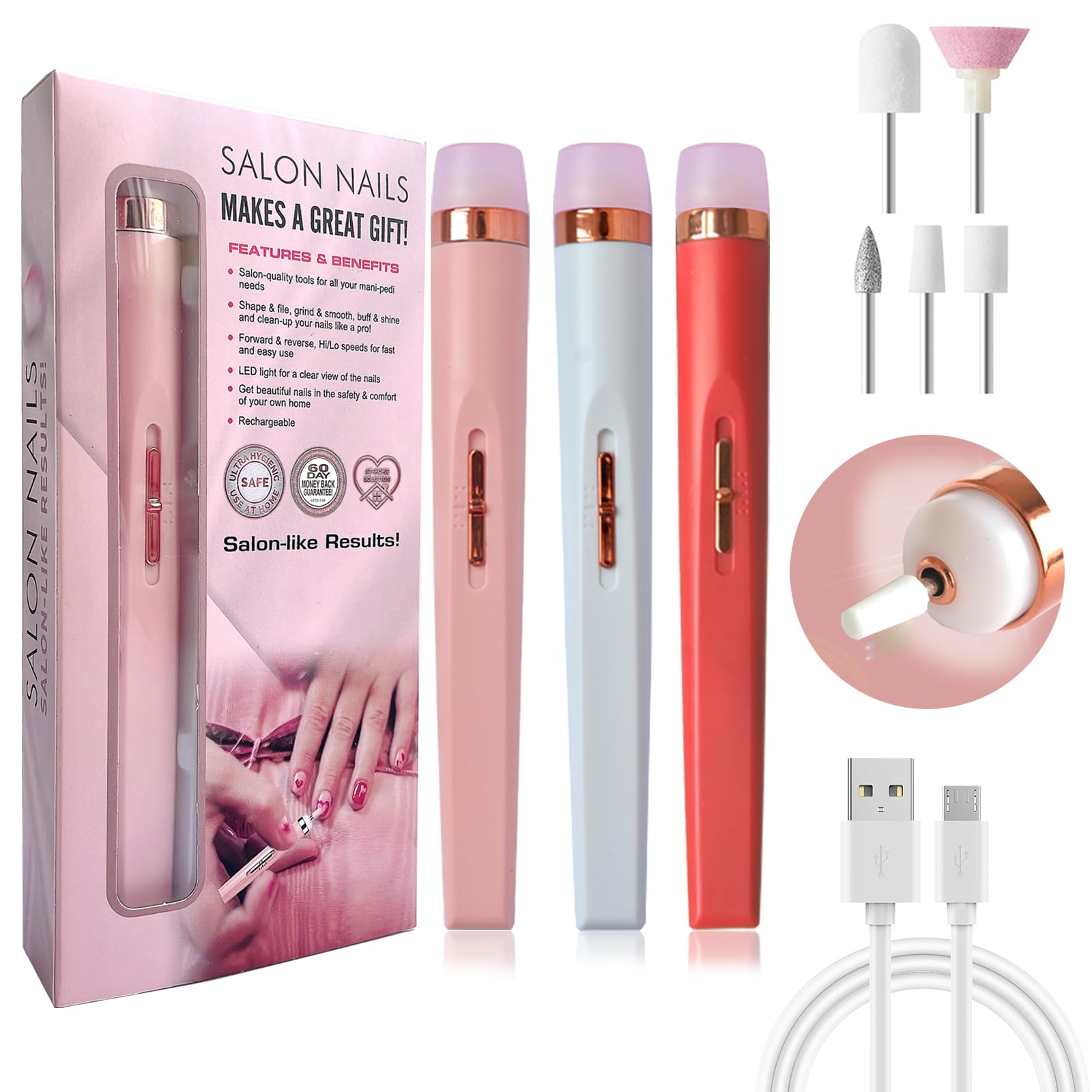 Amazon.com: GlossyVisus Portable Nail File Care, Electric Nail Drill ...