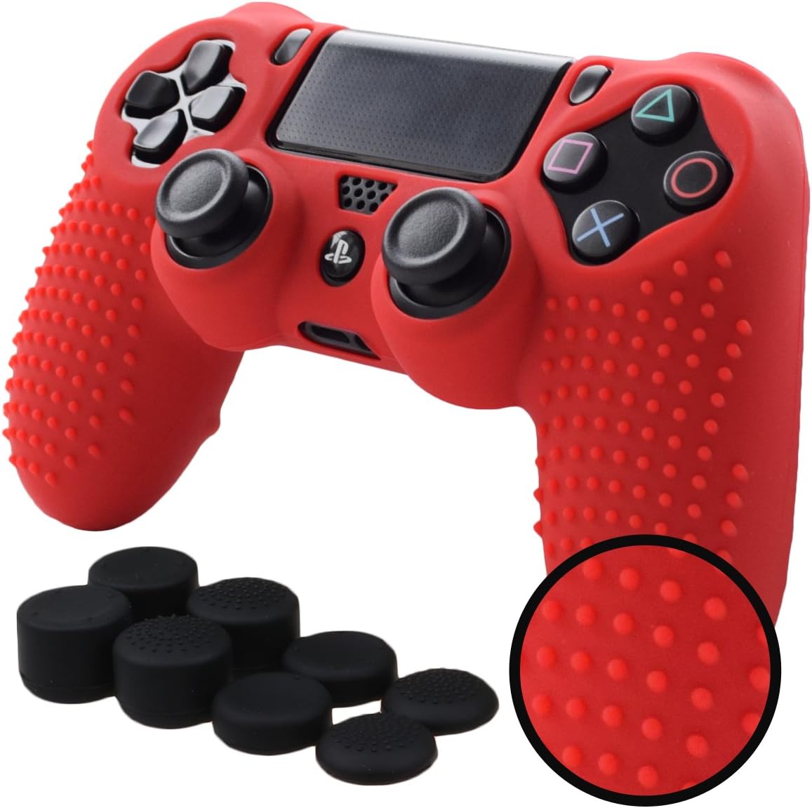 Amazon.com: PS4 Controller Grips,Pandaren Studded Anti-Slip Silicone ...