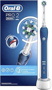 Oral-B PRO 2 2000N CrossAction Electric Toothbrush, 1 Blue Rechargeable Handle With Braun ...