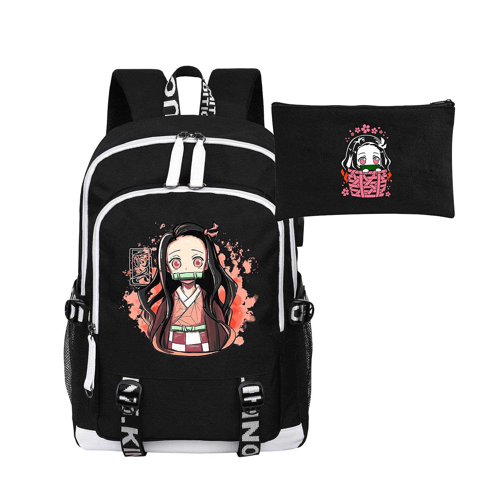 Anime Backpack Demon Slayer Backpack Nezuko Tanjiro Inosuke Schoolbag ...