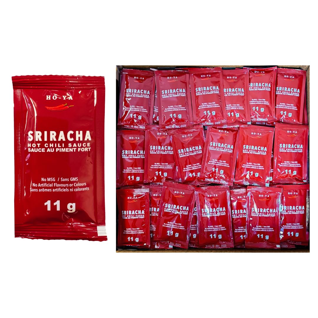 HO-YA Sriracha Extra Spicy Sauce Packets, 100pcs x 11g, Authentic ...