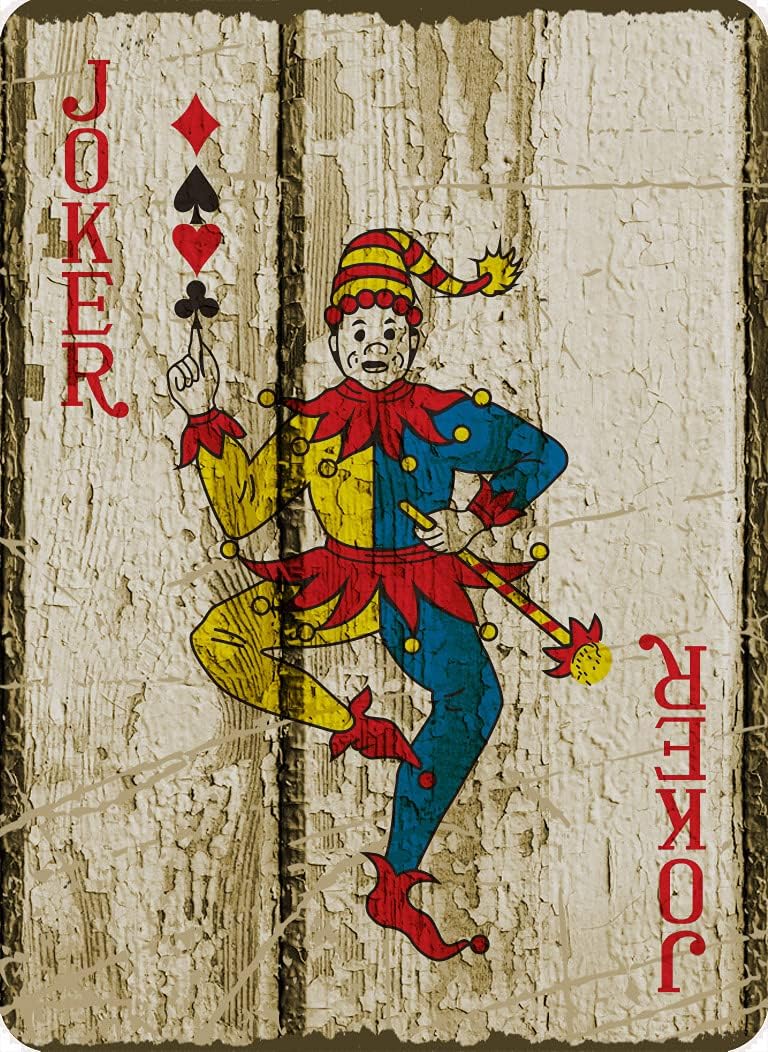 Amazon.com: Eveokoki Metal Sign 8 x 12inches - Red Joker Poker Man Cave ...