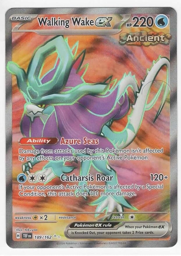 Amazon.com: Pokemon – Walking Wake ex 189/162 - Temporal Forces – Full ...