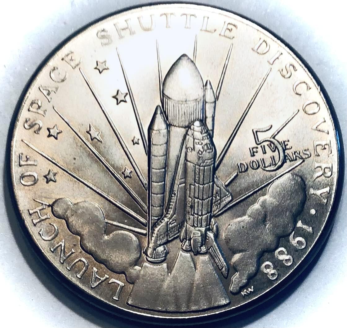 1988 $5 Five Dollar Commemorative Space Shuttle Discovery Mint State
