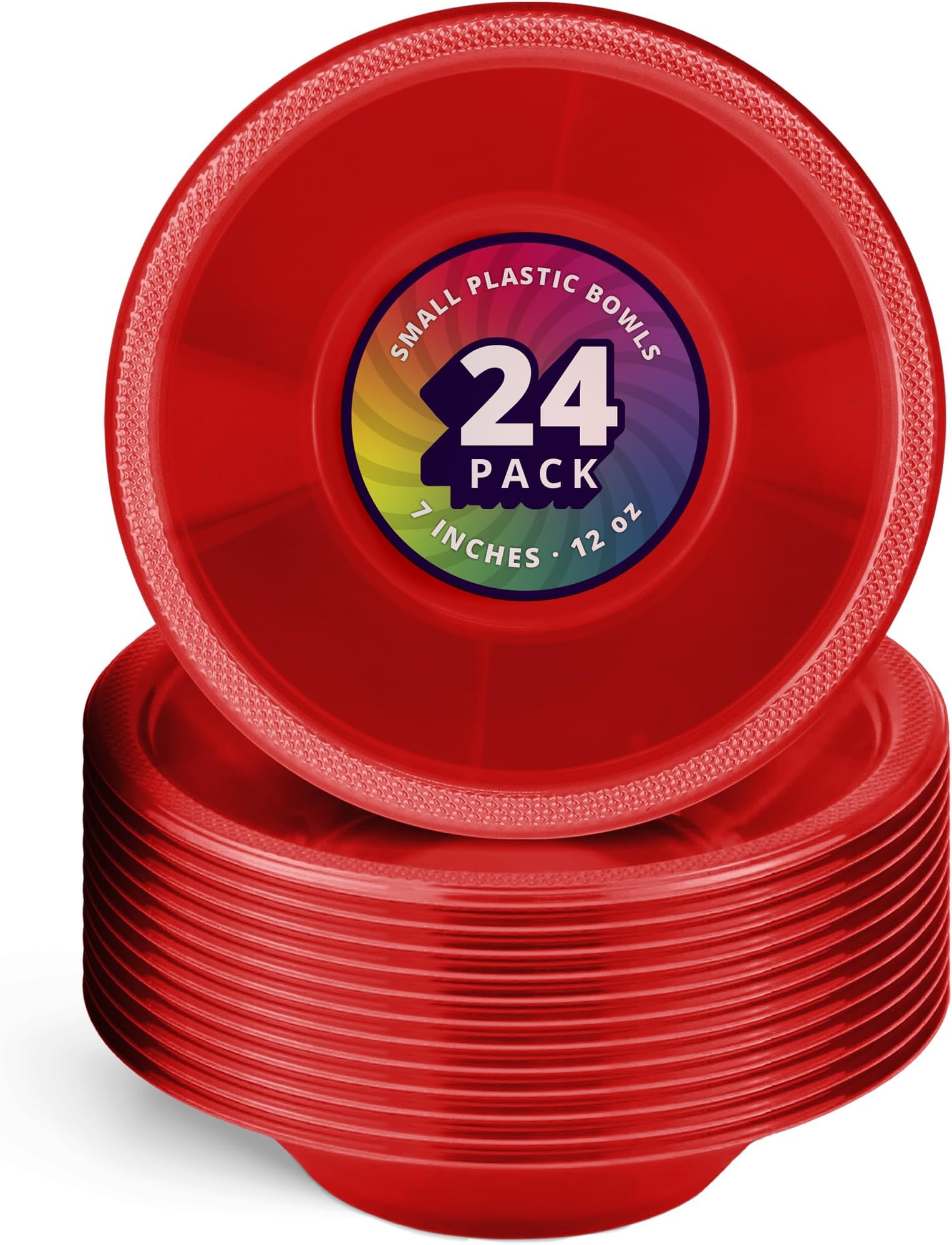 Amazon.com: 1InTheHome Red Plastic Bowls 12 Oz, Disposable Party Bowls ...