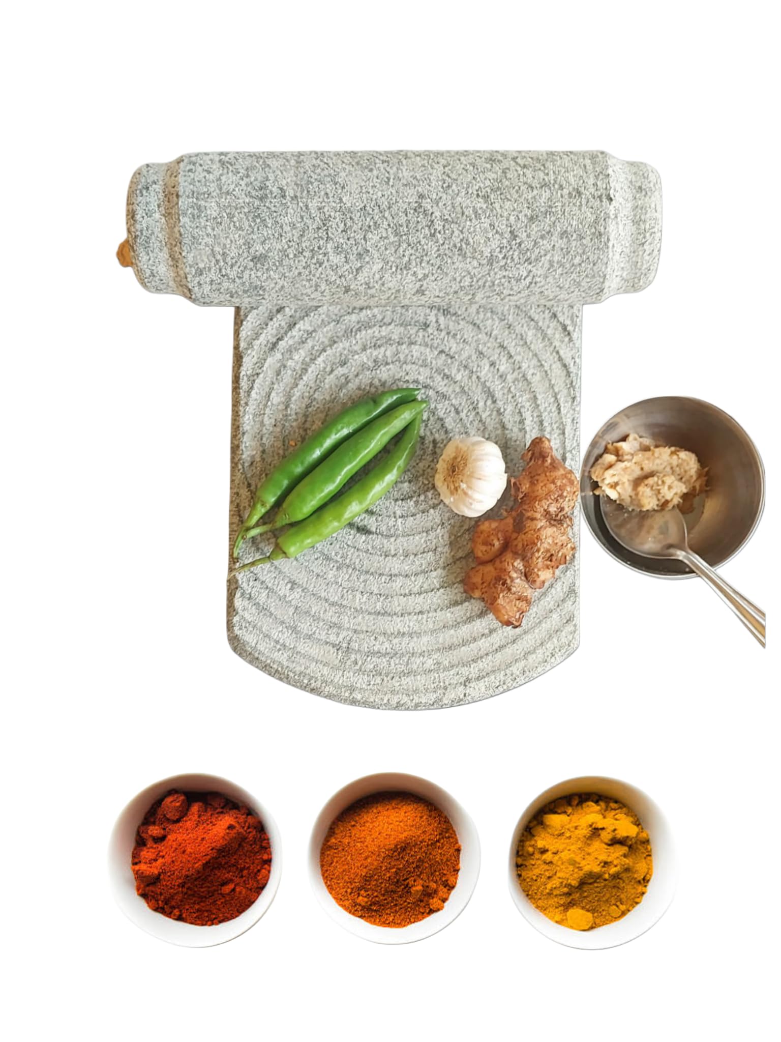 Buy Dhanvanth Traders Stone Ammikallu Mortar and Pestle | Traditional ...