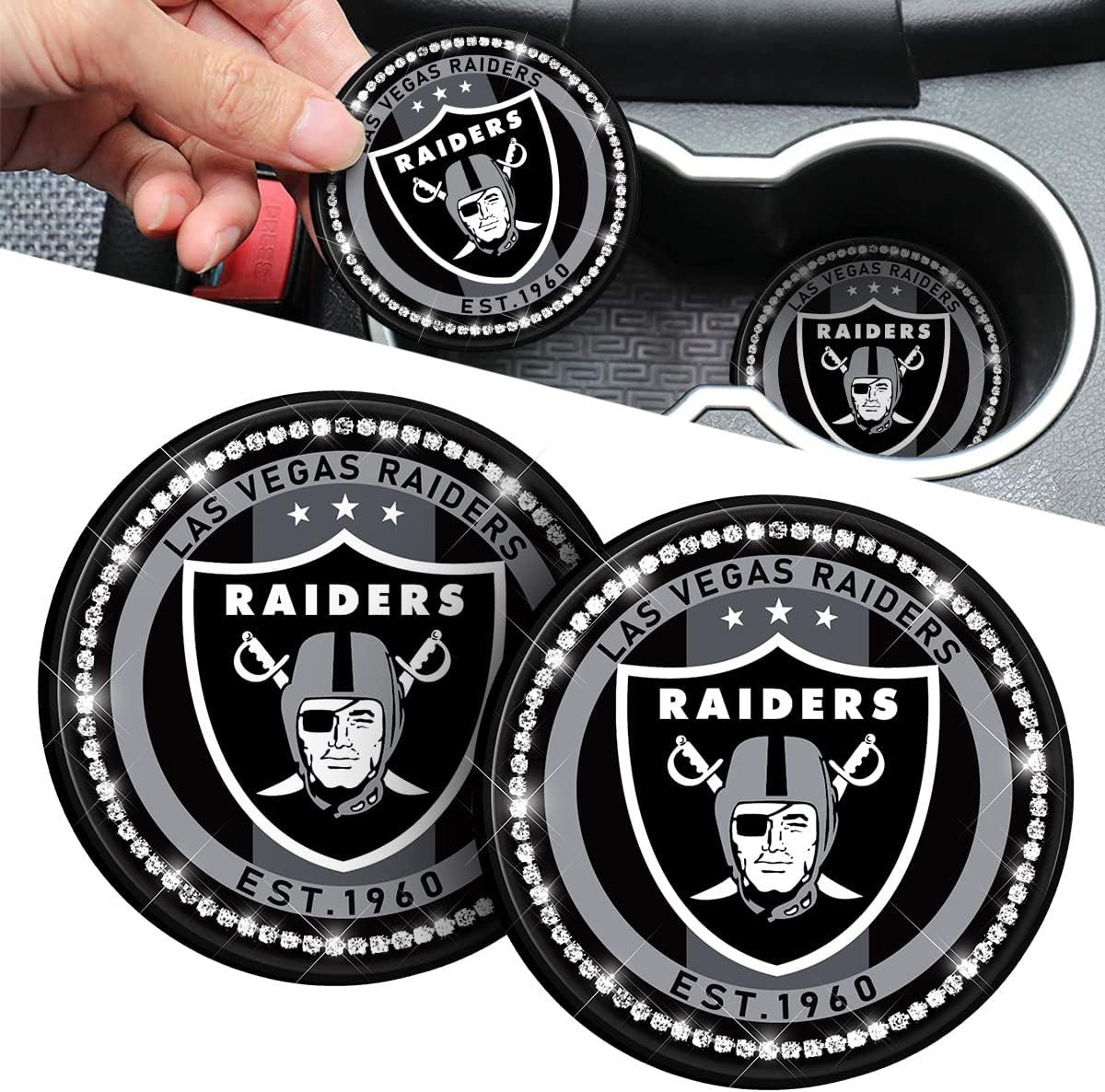 Amazon.com: Aollpu 2PCS Car Cup Holder Coasters Accessories, 2.75-Inch ...