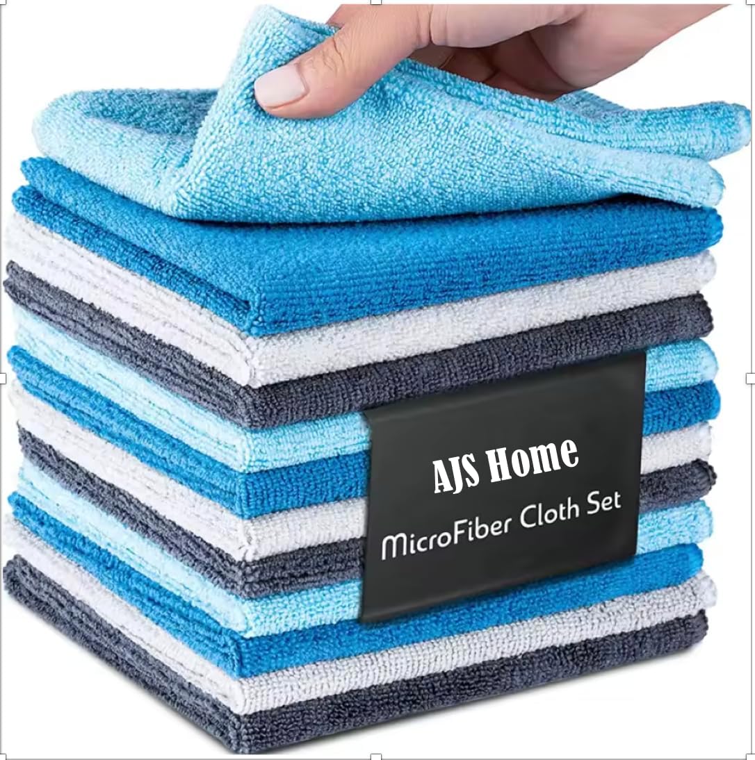 Amazon.com: AJS Home Microfiber Cleaning Cloth Set (12 Pack, 30cm x ...