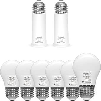 ORALUCE 丨 Bundle - A15 E26 LED Bulb Cool White 6500K (Pack of 6) & E26 ...