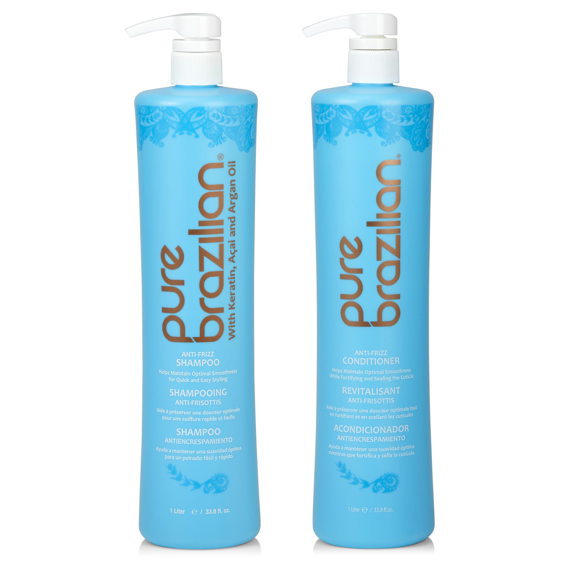 Amazon.com : Pure Brazilian - Anti-Frizz Shampoo and Conditioner with ...
