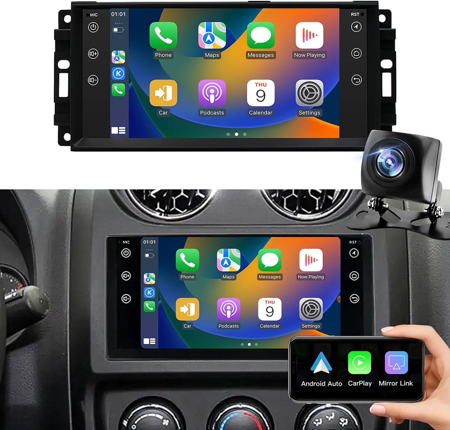 Amazon.com: Upgrade Android Car Radio for Jeep Wrangler JK 2007-2018 ...