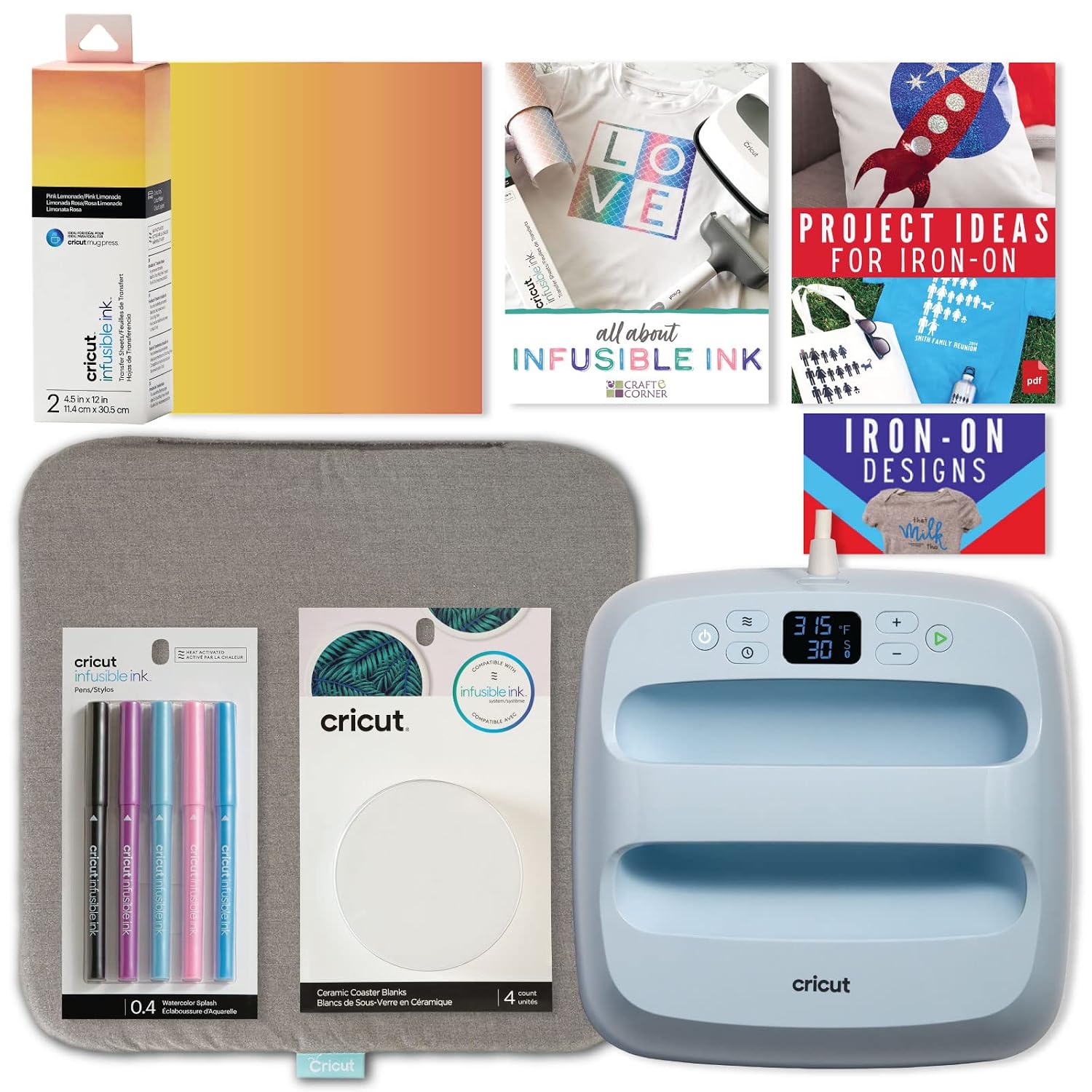 Amazon.com: Cricut EasyPress 3 9x9 with Infusible Ink Sheets & Pens ...