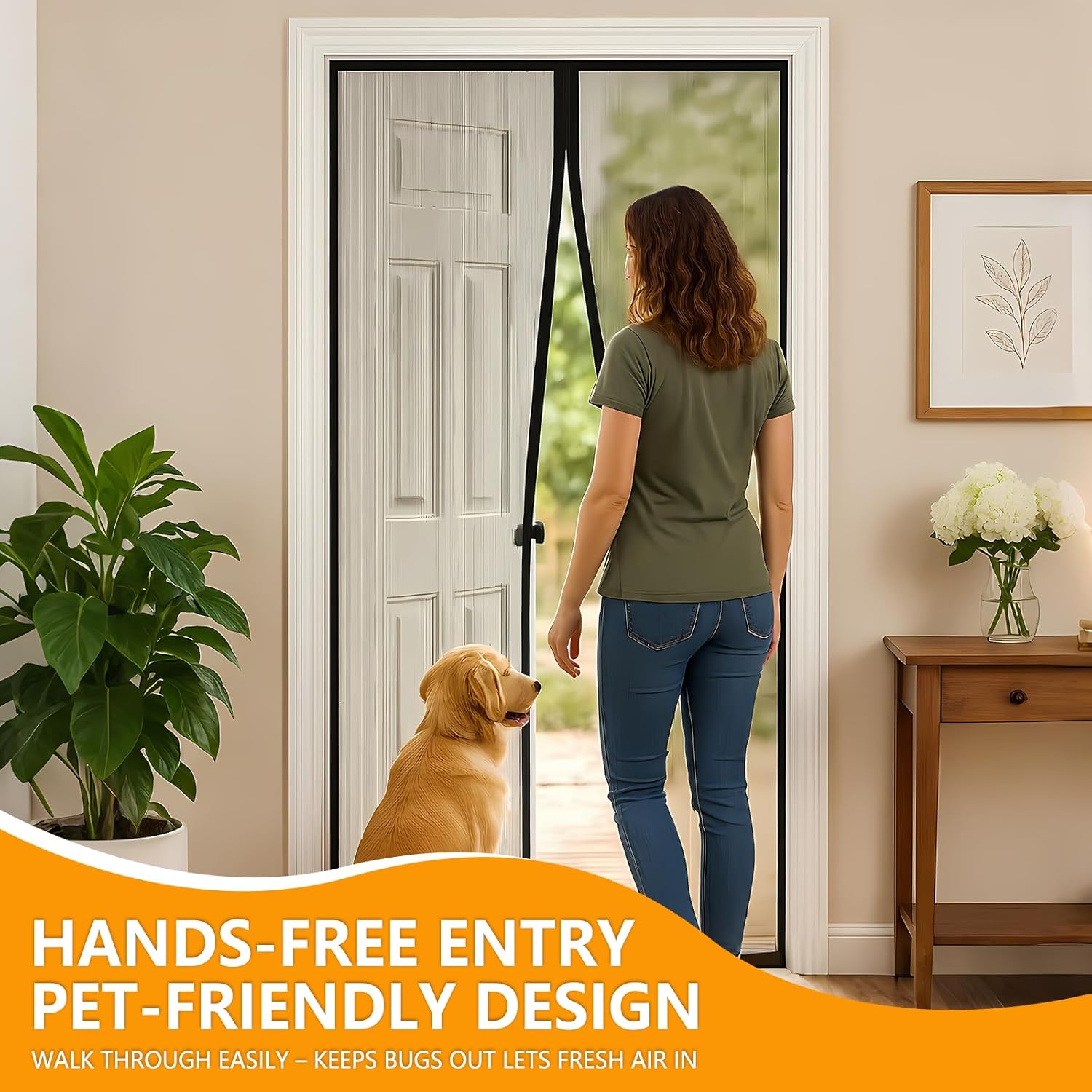 High-Density Magnetic Screen Door Mesh for Home and Patio, Tear ...