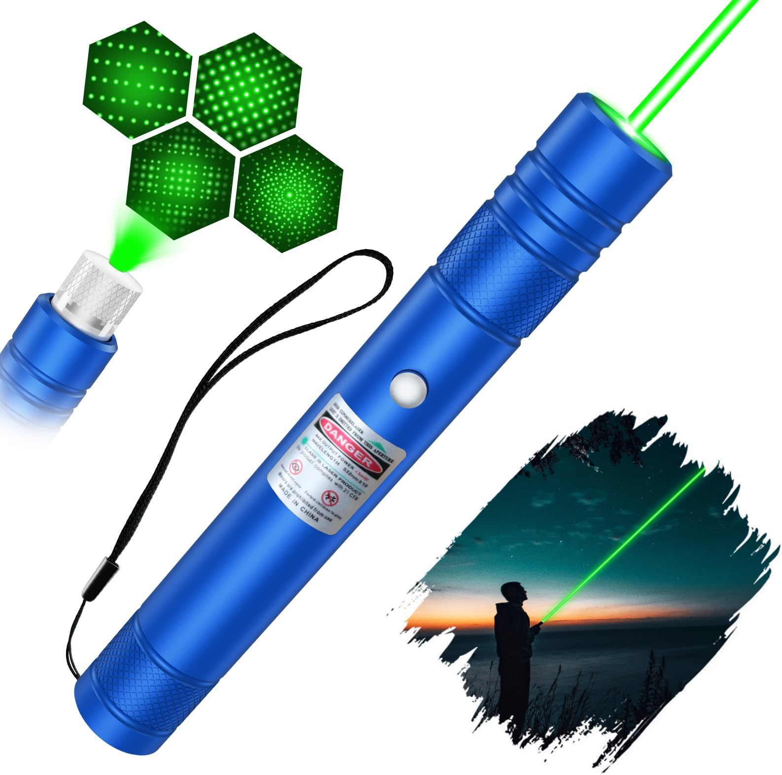 Amazon.com : DCLIKRE Green Laser Pointer High Power with Blue Shell ...