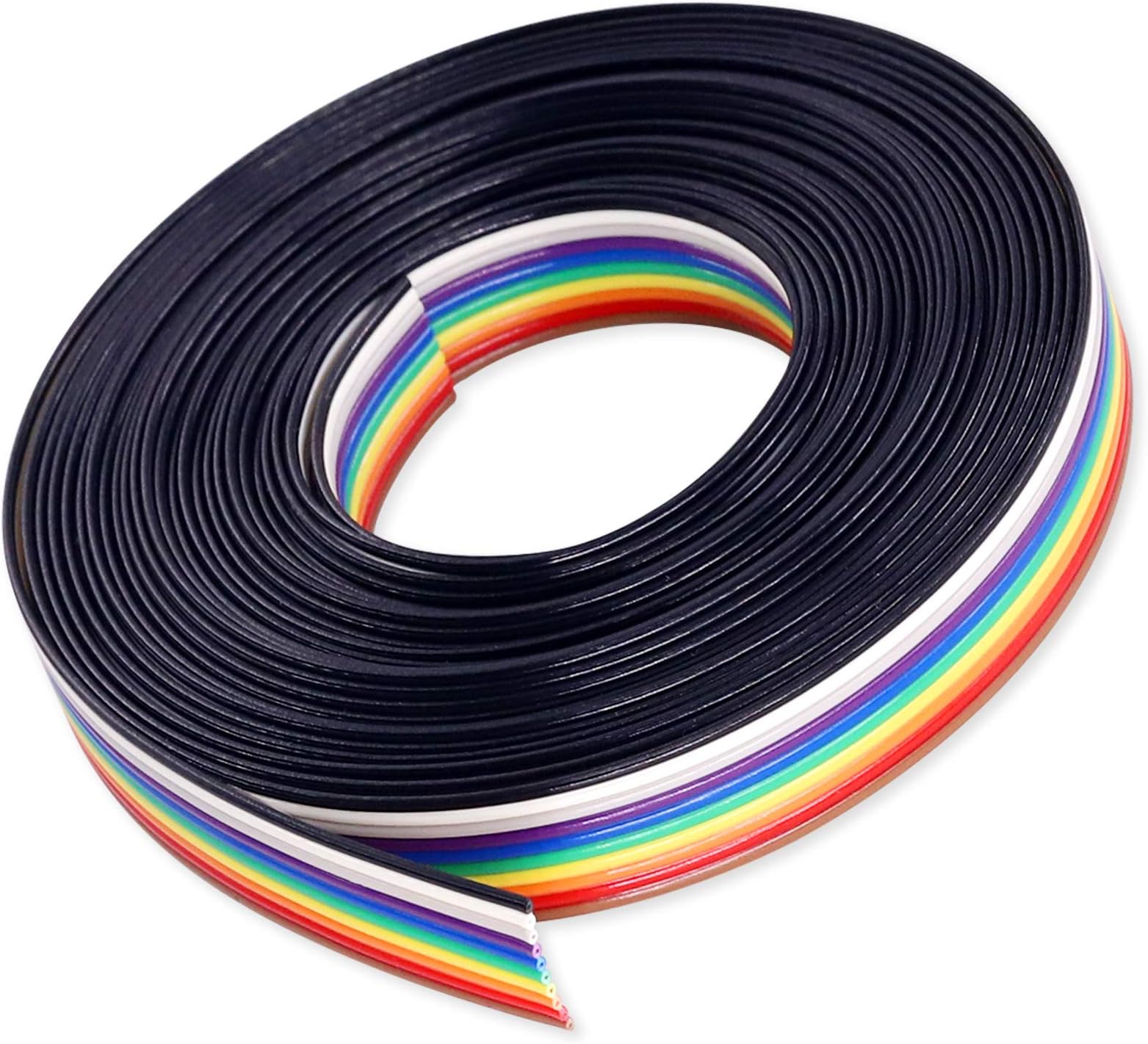 Amazon.com: Hilitchi IDC Rainbow Color Flat Ribbon Cable-10 wire (15ft ...