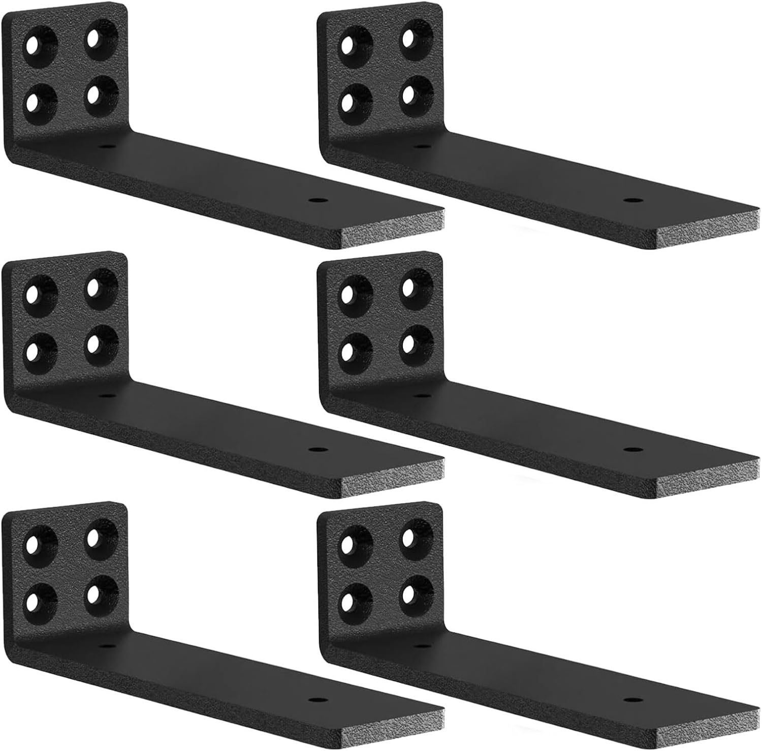Amazon.com: MLOQI 6 Black Pack Heavy Duty Shelf Brackets, L Brackets ...