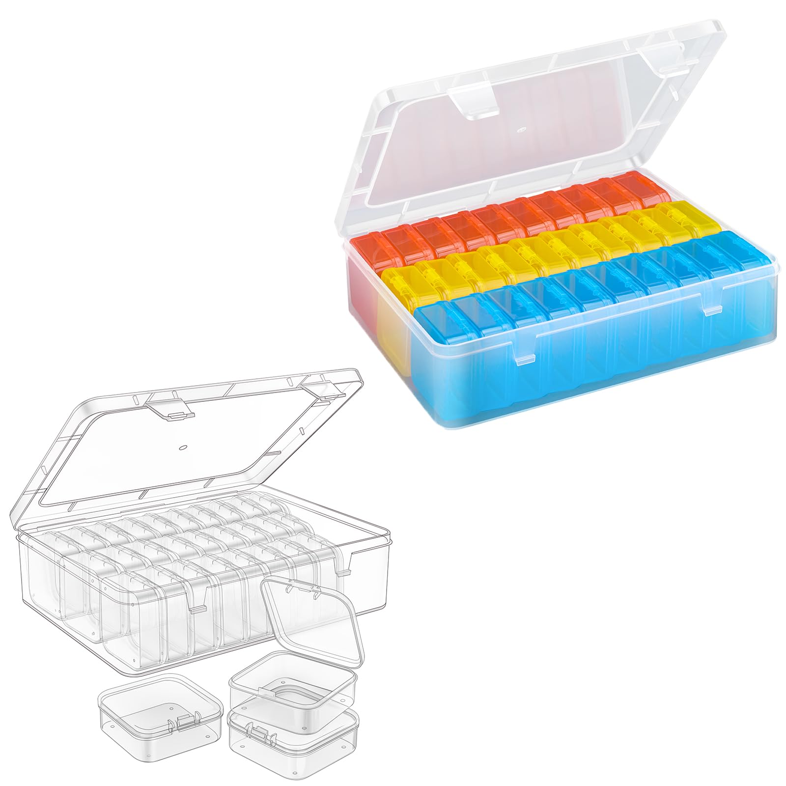 Amazon.com: Mathtoxyz Bead Organizer Box, 62Pcs Small Bead Organizers ...