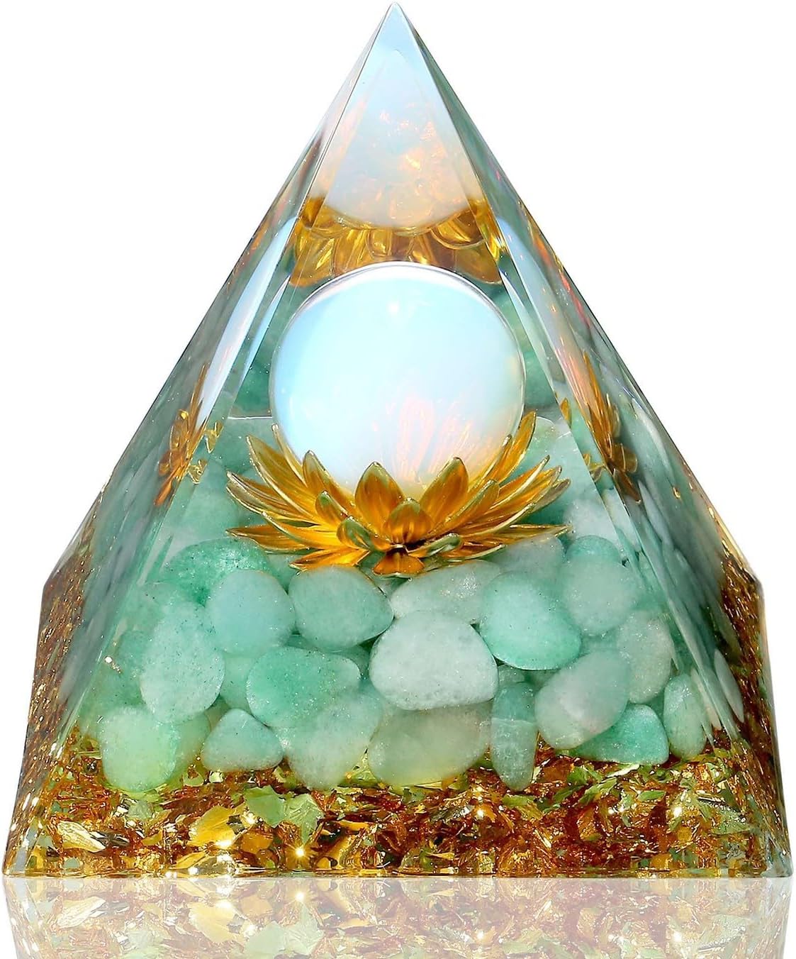 Amazon.com: LAIDANLA Green Aventurine Orgone Pyramid Healing Crystals ...