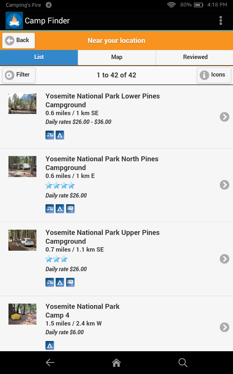 Camp Finder - App on Amazon Appstore