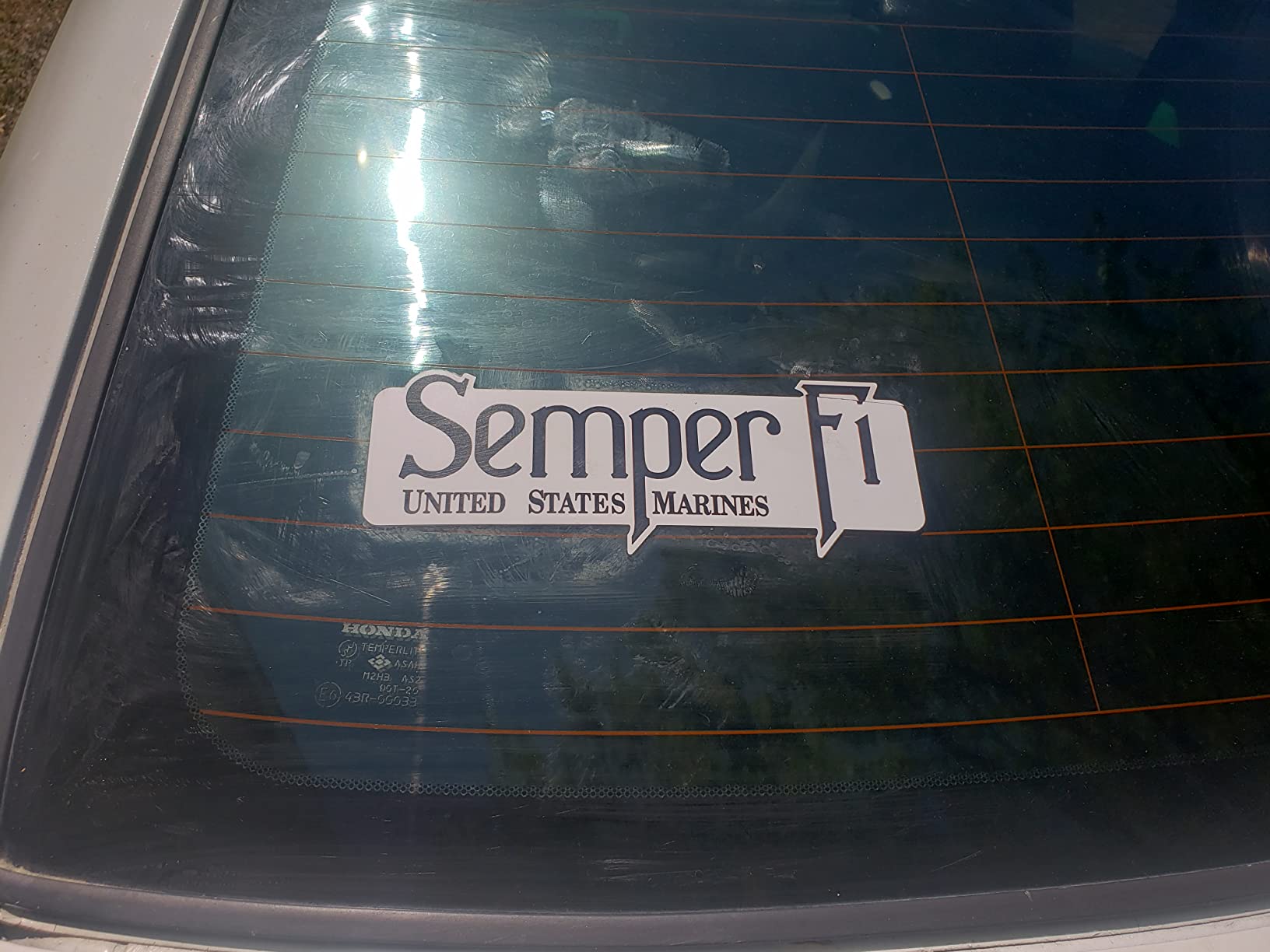 $1/mo - Finance Red & Yellow Semper Fi Shaped Bumper Sticker (United ...