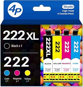 [4 Pack] 222XL Ink Cartridges Combo Pack Compatible Replacement for ...