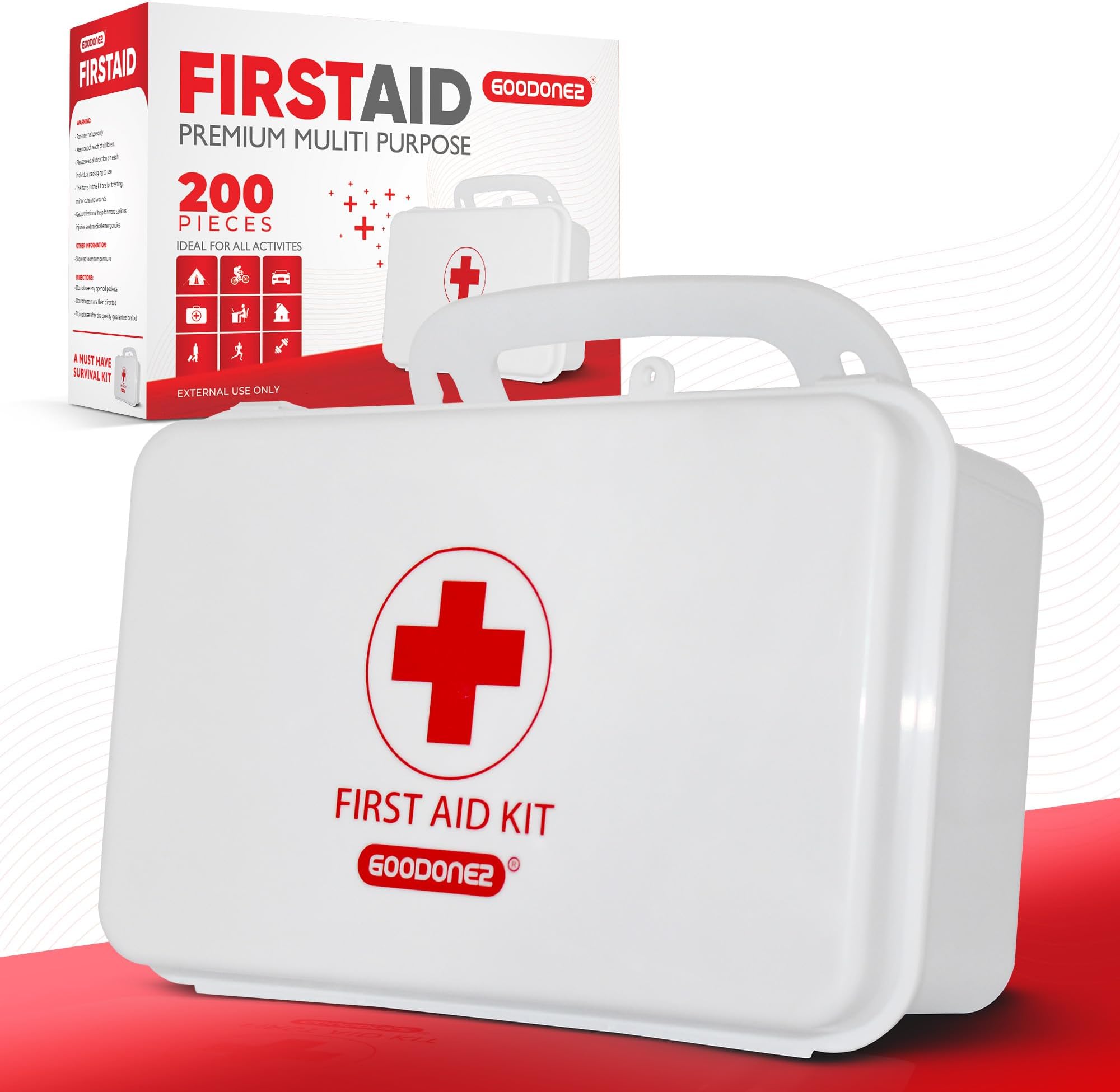 GOODONE2 200 Pcs First Aid Kit + Survival kit for Treat, Protect Minor ...