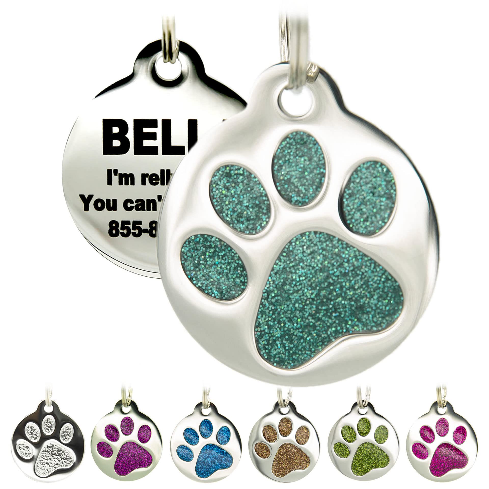 Amazon.com: Engraved Pet Tag for Dogs & Cats - Personalized with 4 ...