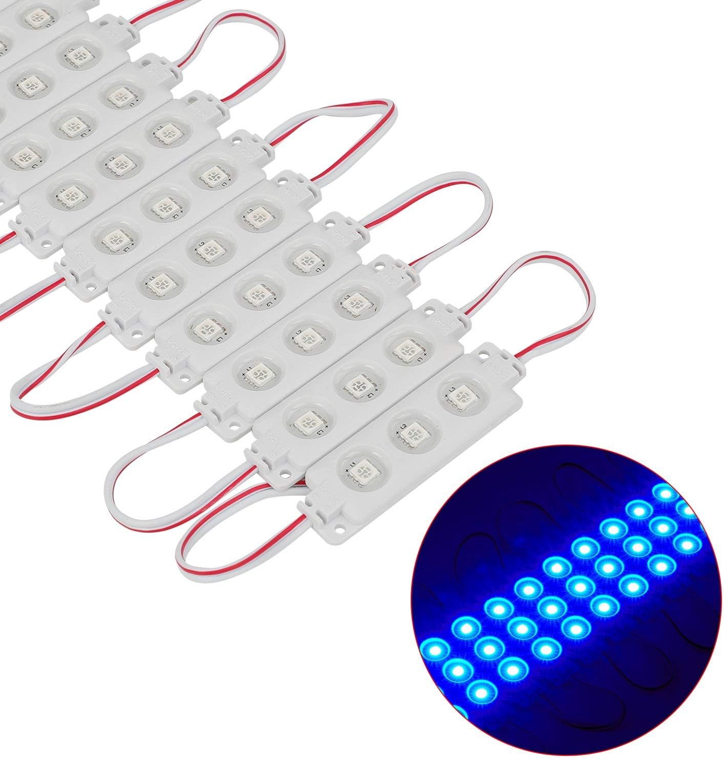 Amazon.com - Super Bright 5050 Big Chip LED Modules Waterproof Blue ...