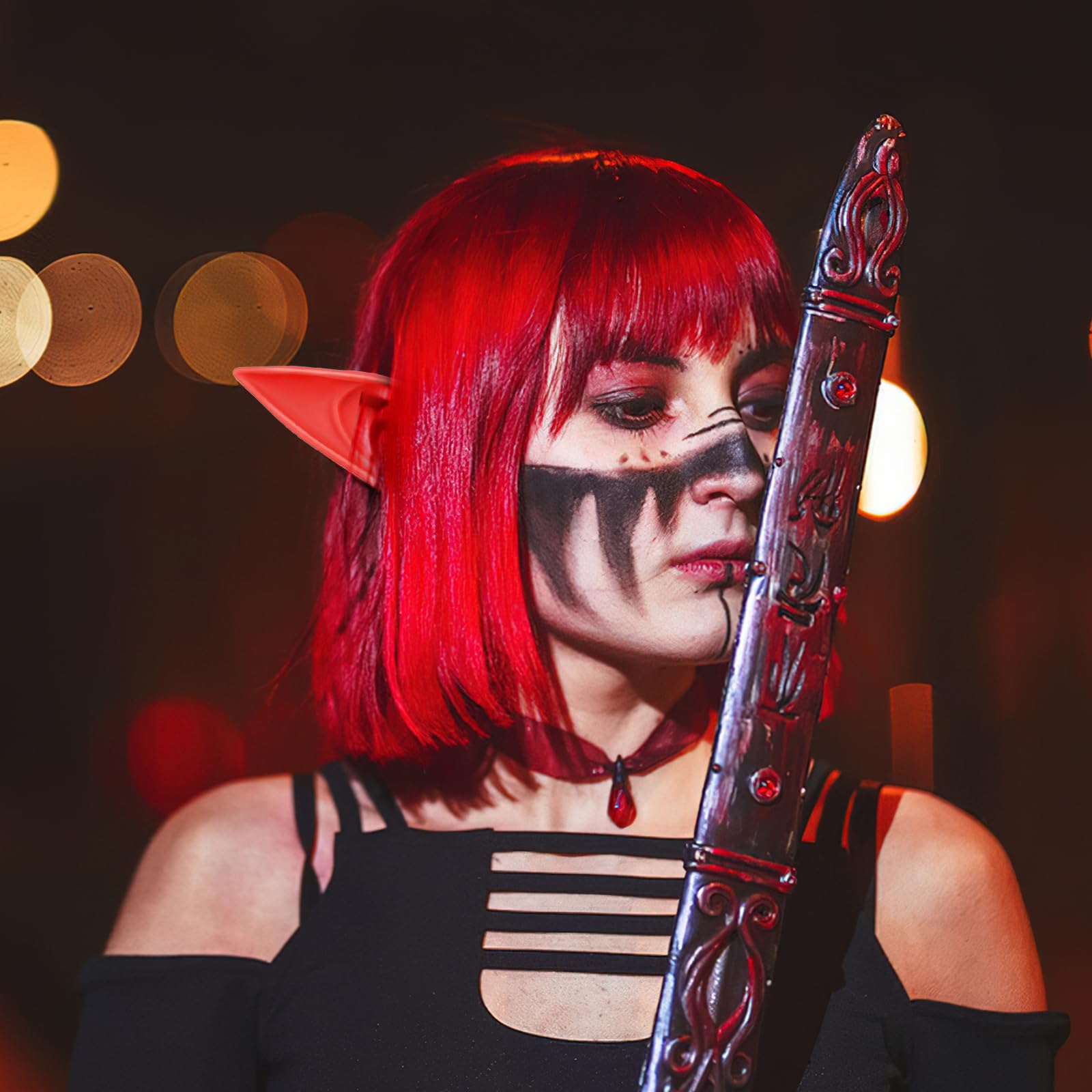 Snapklik.com : Cosplay Red Elf Ears - 2 Pairs Fairy Pixie Ears Soft ...