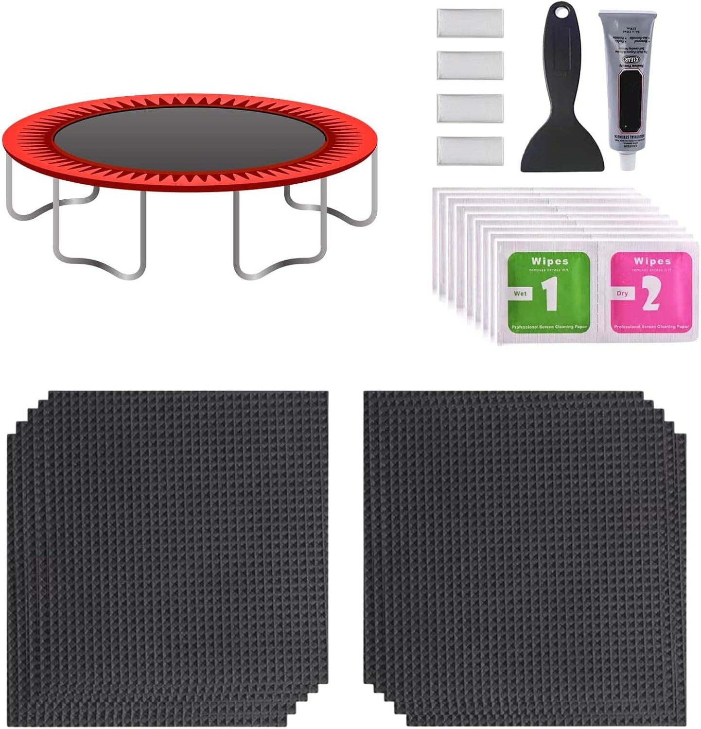 Amazon.com : Trampoline Patch Repair Kit,4"X 4" Multipurpose Trampoline ...