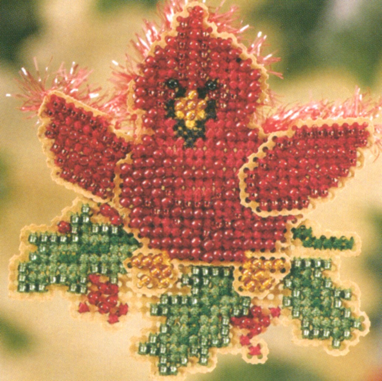 Amazon.com: Christmas Cardinal Beaded Counted Cross Stitch Ornament Kit ...