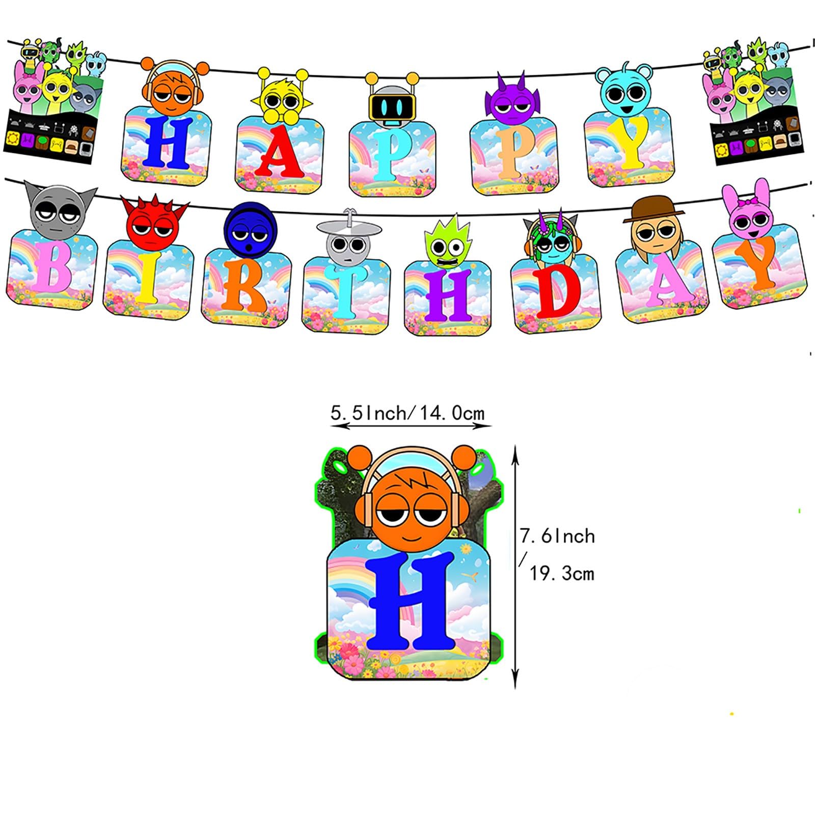 Sprunki Birthday Party Banner Happy Birthday Backdrop - 5x3 Foot Party ...