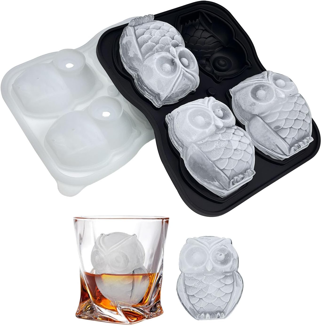 Amazon.com: Cute Owl Ice Cube Mold, Owl Shapes Ice Cube Tray, Silicone ...