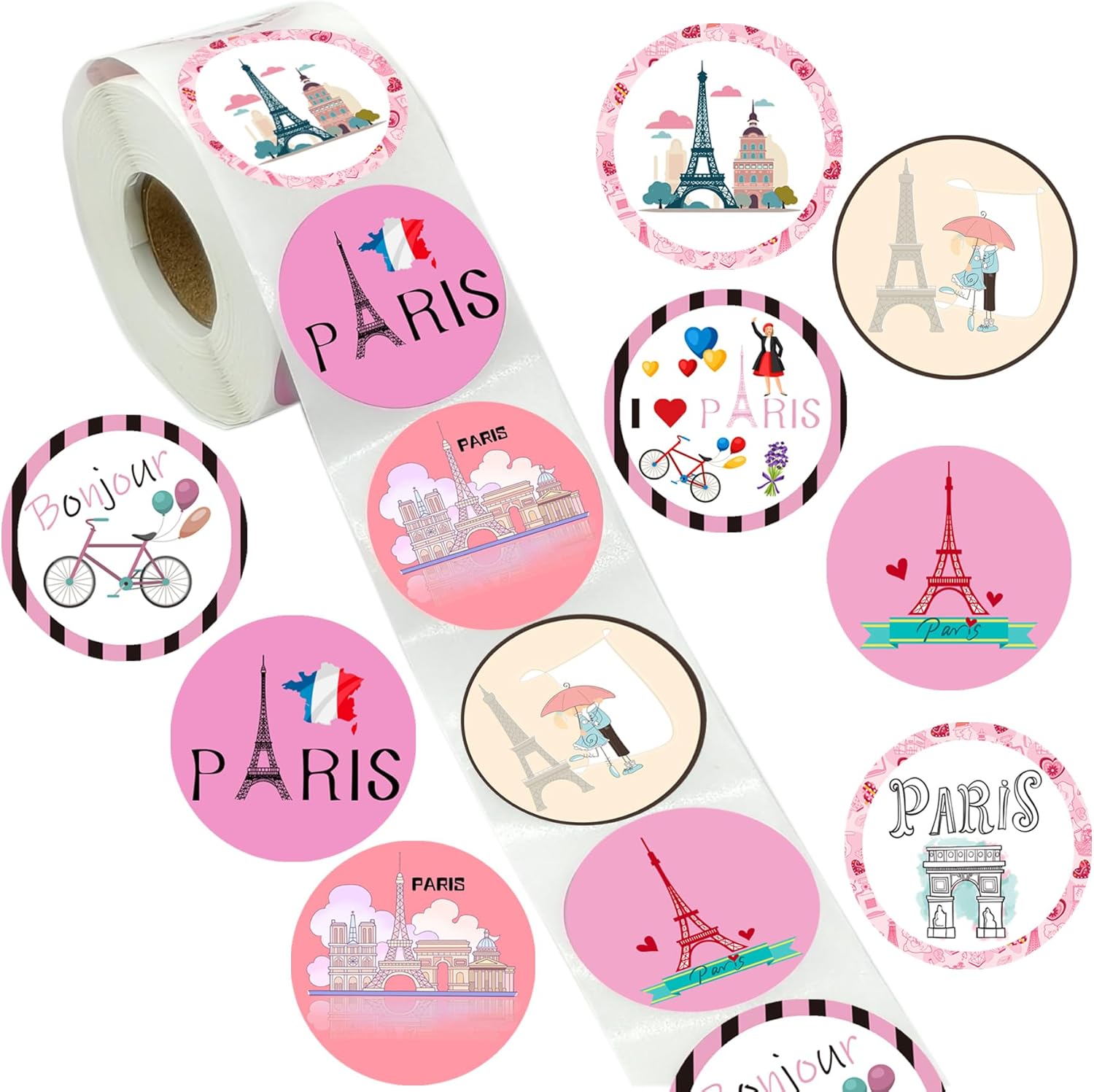 Amazon.com: CupaPlay 500 PCS France Paris Stickers for Pink Paris ...