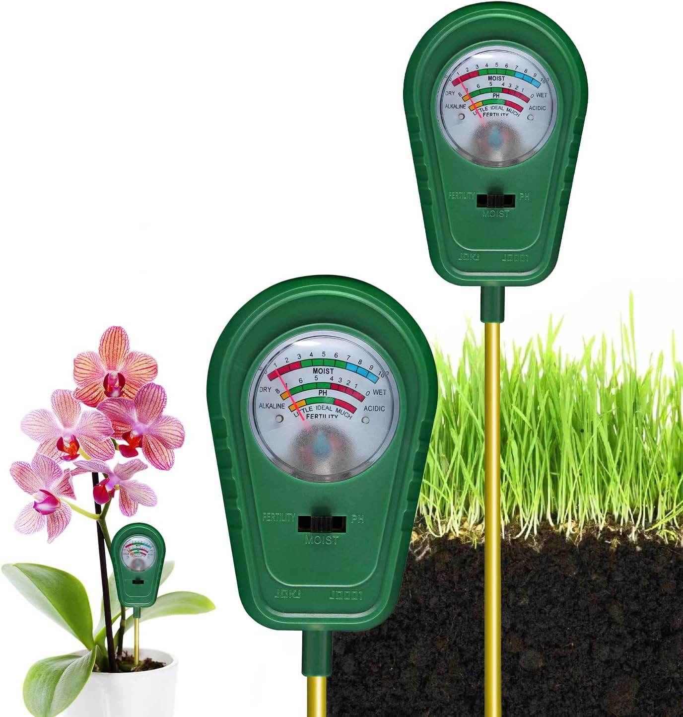 Amazon.com : 3-in-1 Soil Test Kit, Soil Moisture Meter/Soil ph Meter ...