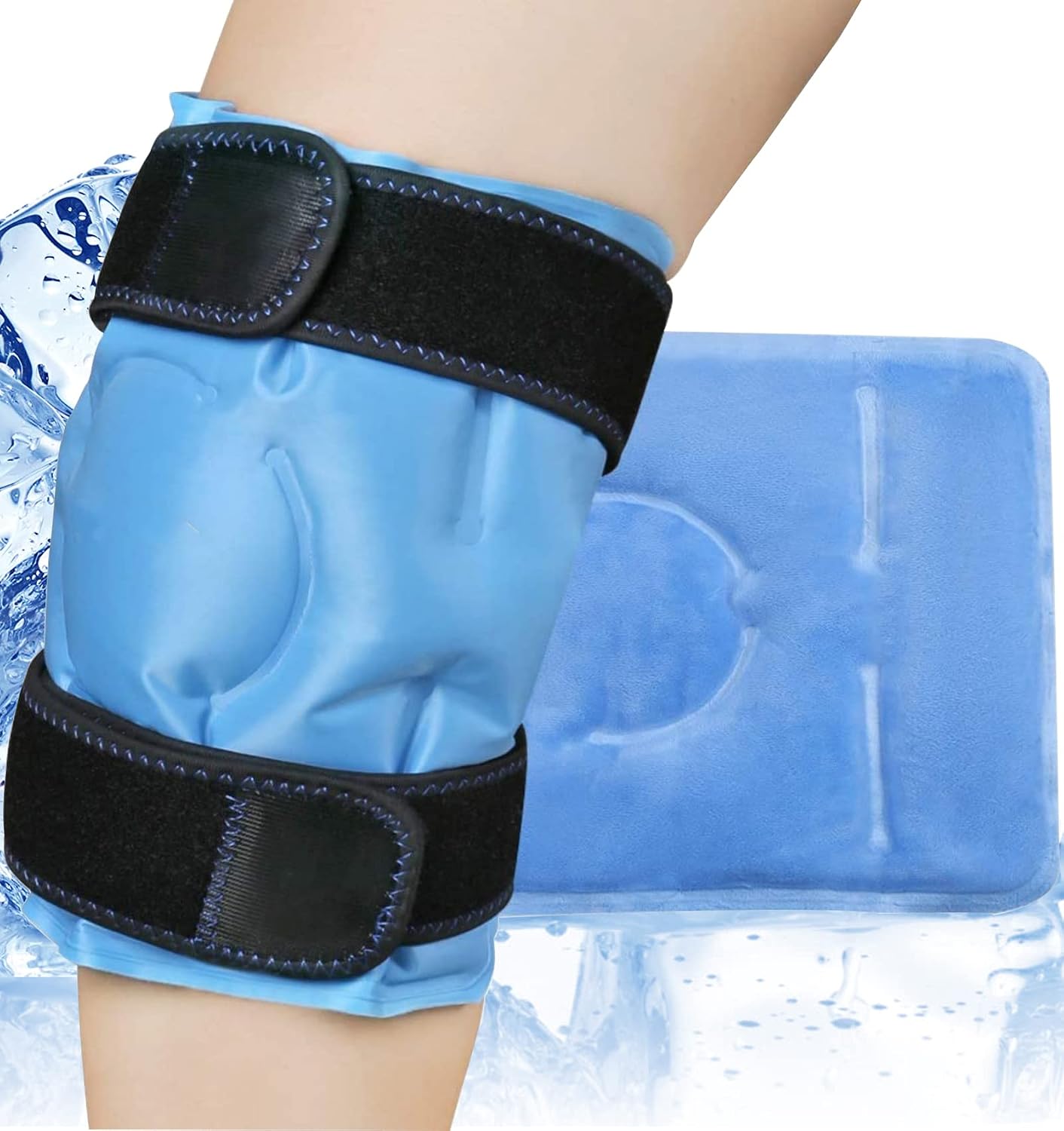 Knee Ice Pack for Injuries, DMG Reusable Gel Ice Wrap for Leg, Knee ...