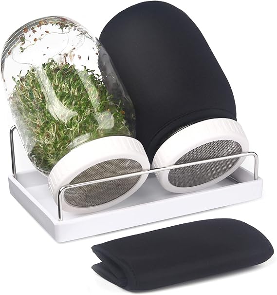 Amazon.com : Complete Sprouting Jar Kit| 2 Wide Mouth Mason Jars, 316 ...