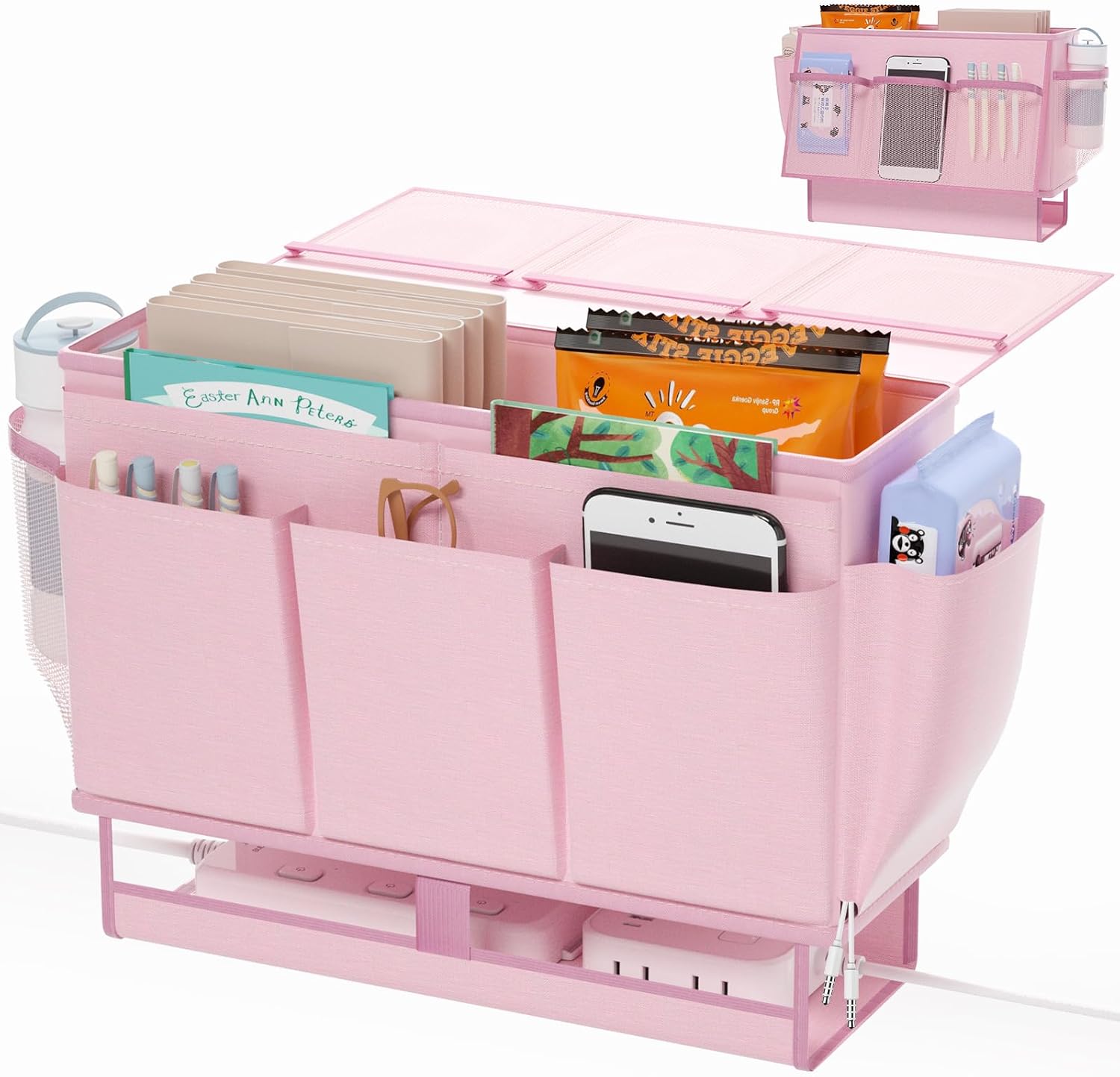 Amazon.com: Frjjthchy Bedside Caddy Bedside Organizer,Bed Caddy with 11 ...