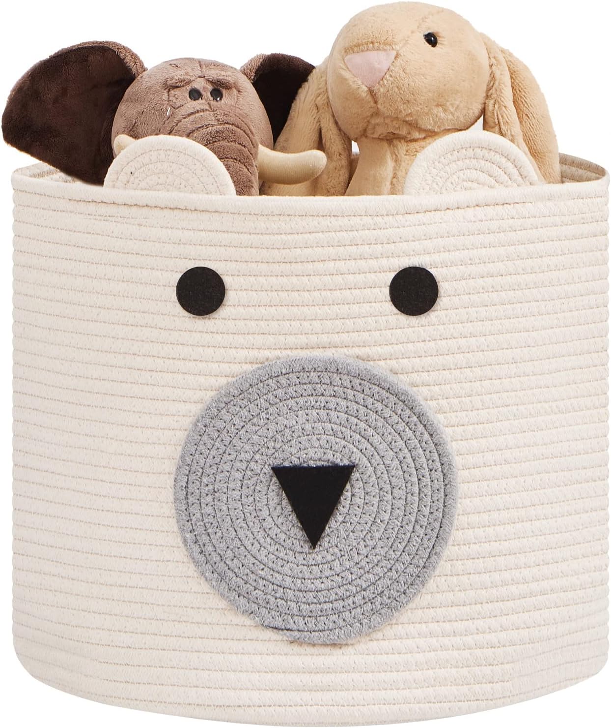 Amazon.com: MELLBAY Cotton Rope Storage Basket, Cute Bear Basket with ...