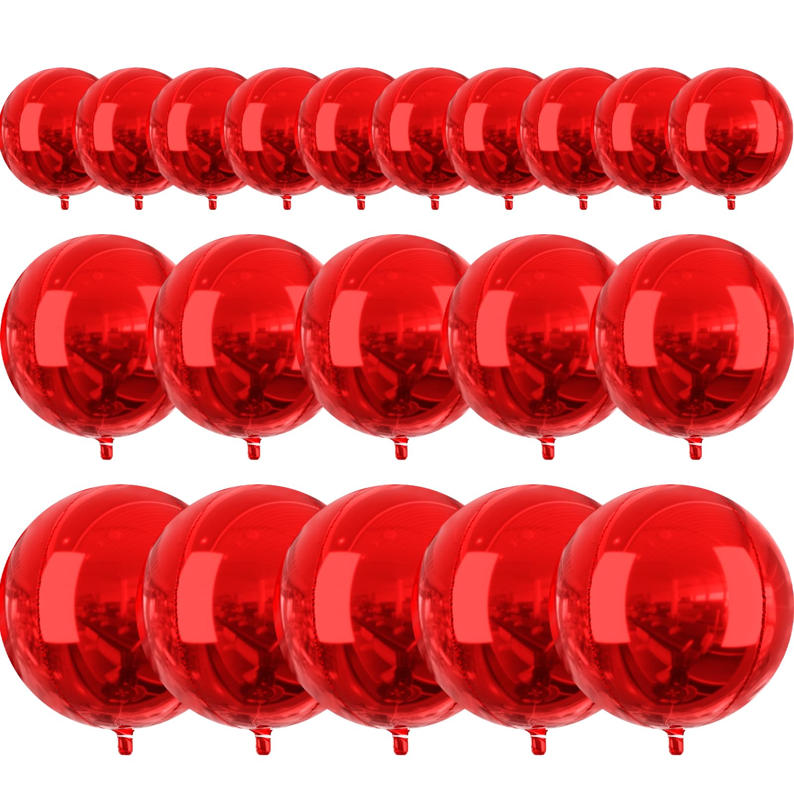 Amazon.com: PartyWoo Red Foil Balloons, 20 pcs Round Foil Balloons ...