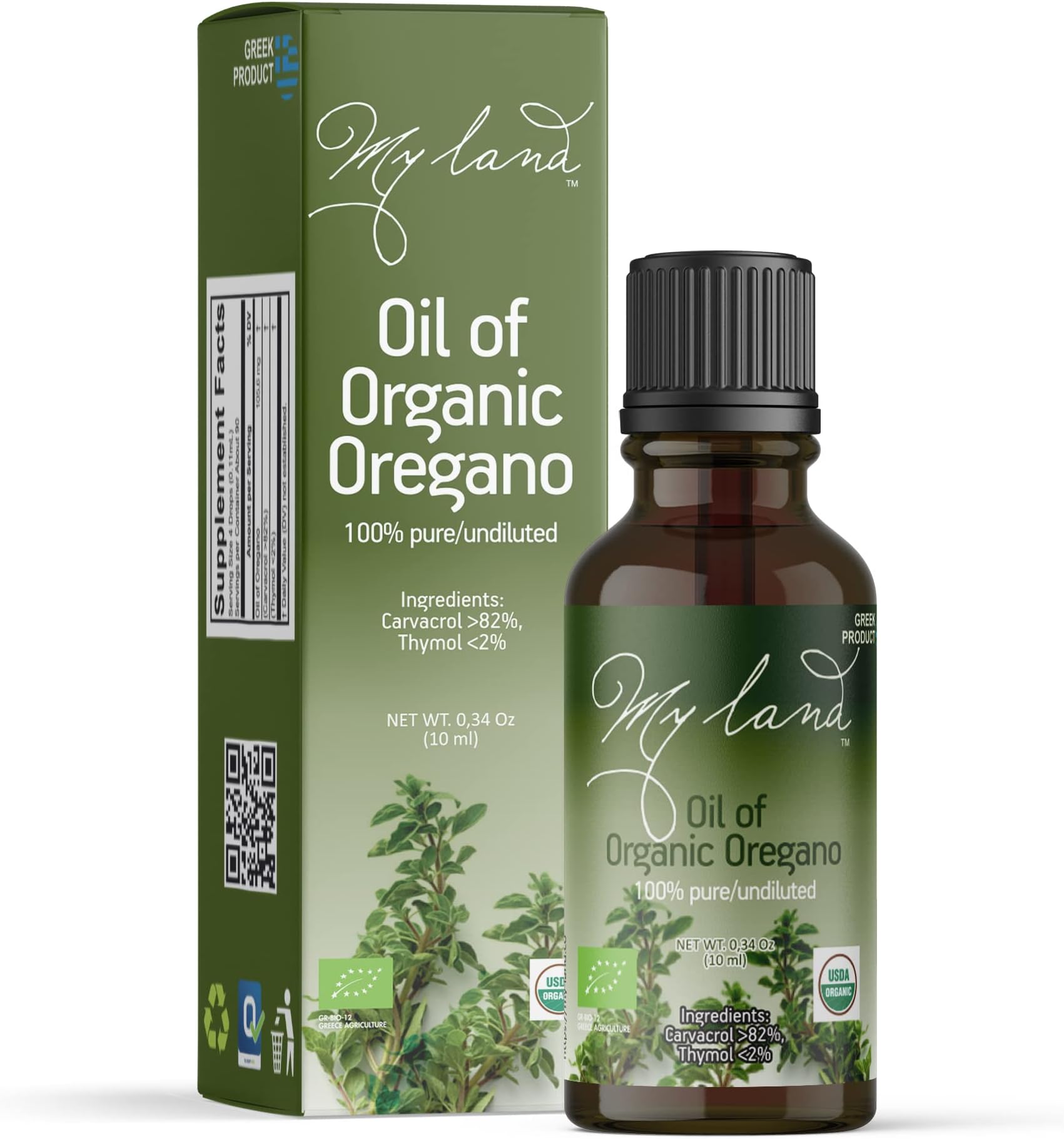 Amazon.com: MY LAND Organic Oregano Oil - Undiluted, High Carvacrol (82 ...