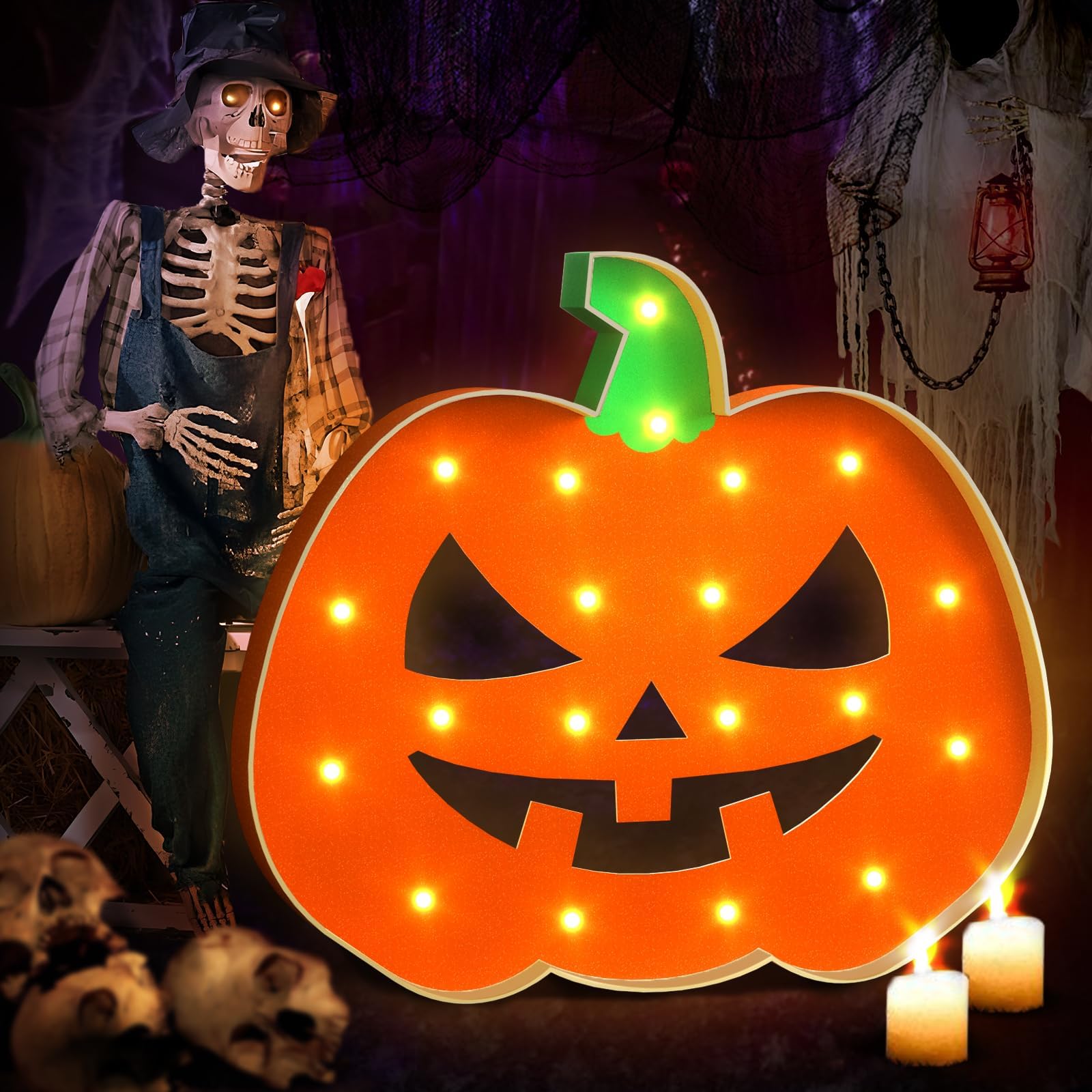 Amazon.com: DULEFUN Halloween Hanging Decorations Outdoor 48.5 ...