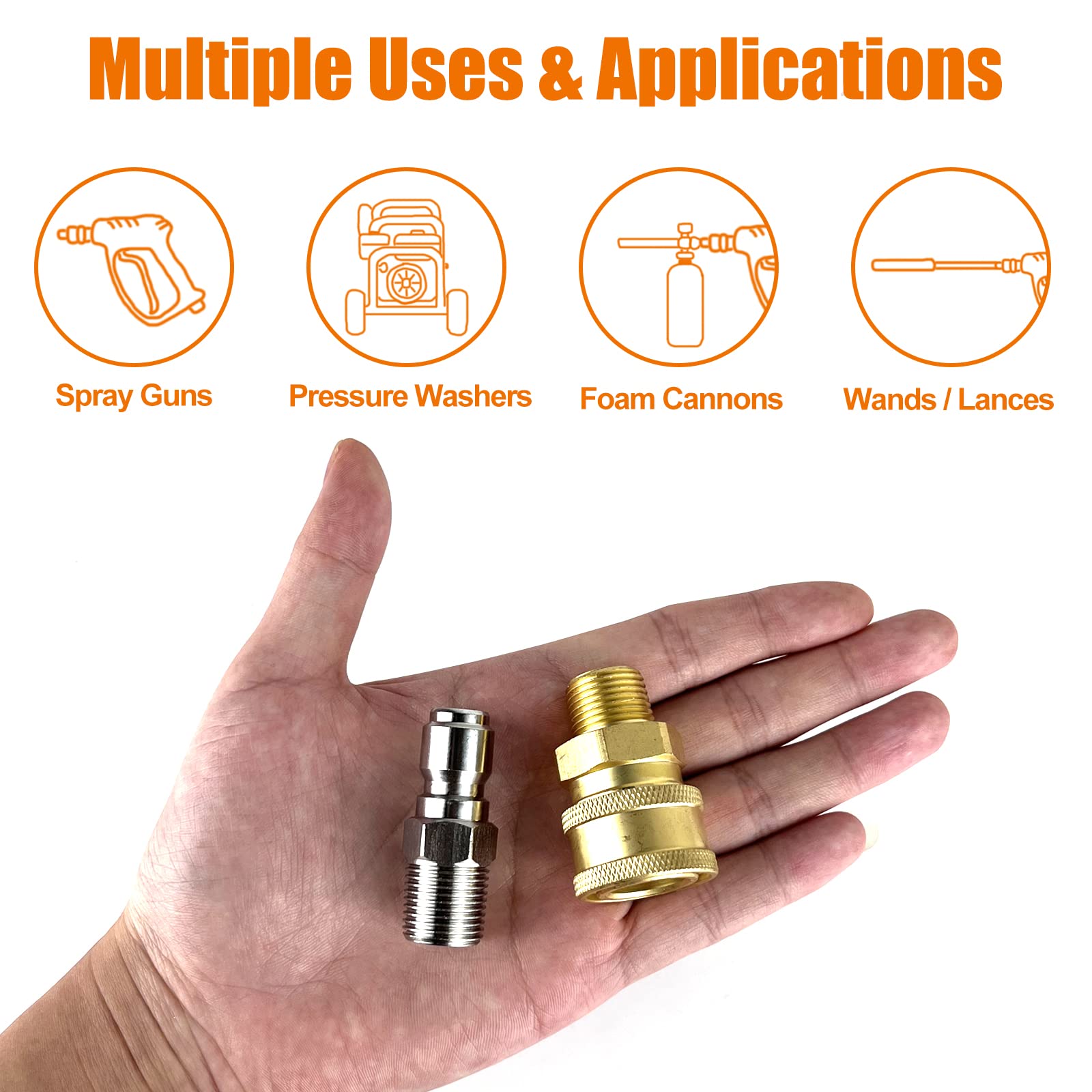 Snapklik.com : 4 Pairs Of NPT 3/8 Inch Male And Female Quick Connector ...