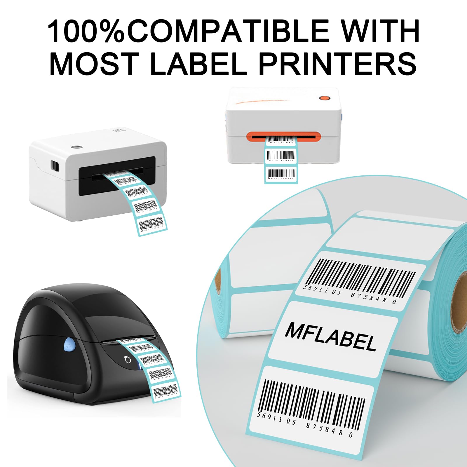 Snapklik.com : MFLABEL 2.25" X 1.25" Thermal Labels (6 Rolls, 1000/Roll ...