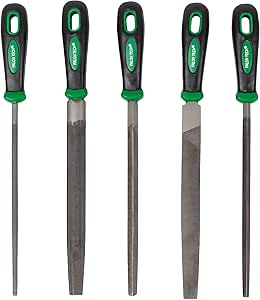 Falon-Tech Metal File Set, Metal File Set, Flat File 200 mm, Half Round ...