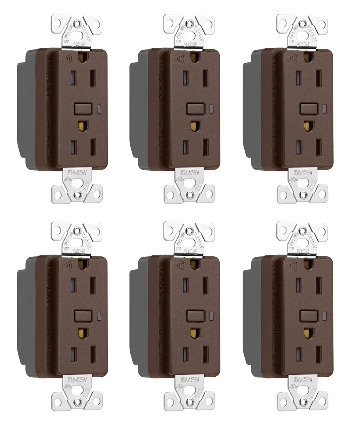 (case of 6) Eaton Z-Wave Plus split control wireless duplex receptacle ...