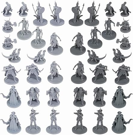 Amazon.com: Path Gaming 40 Fantasy Tabletop Miniatures for Dungeons and ...